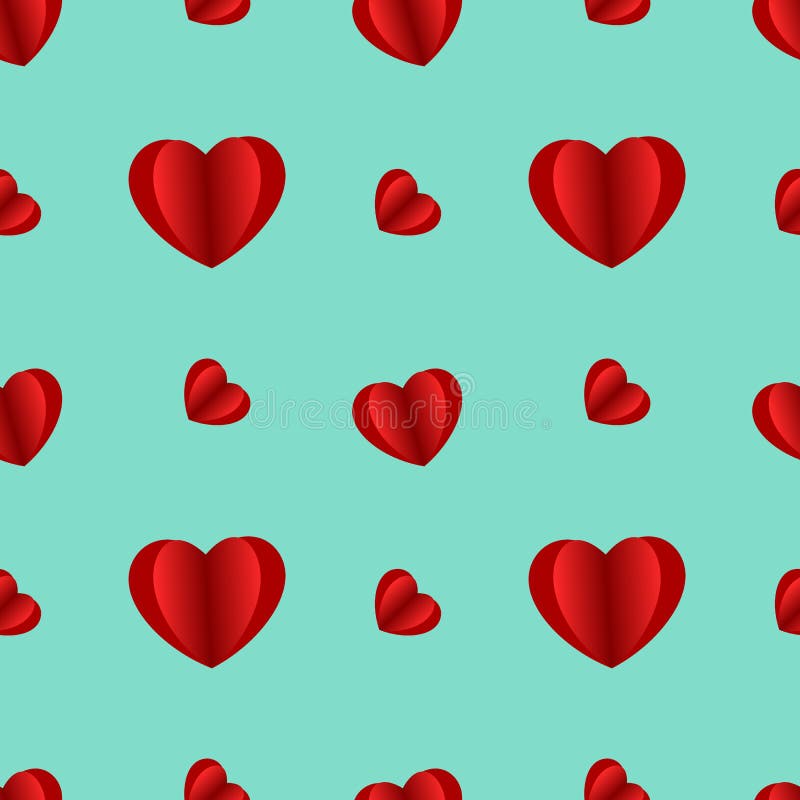 Red Heart Sign Seamless Background , Stock Illustration - Illustration ...