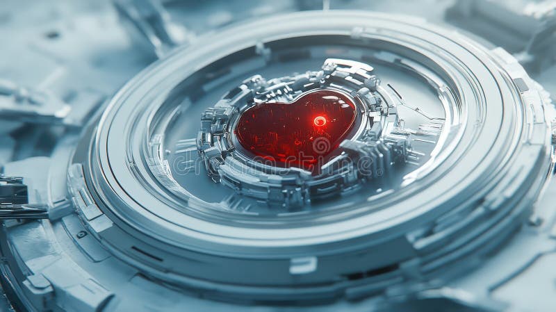 Red Heart in Silver Ring, Symbol of Love, Commitment, and Eternal ...