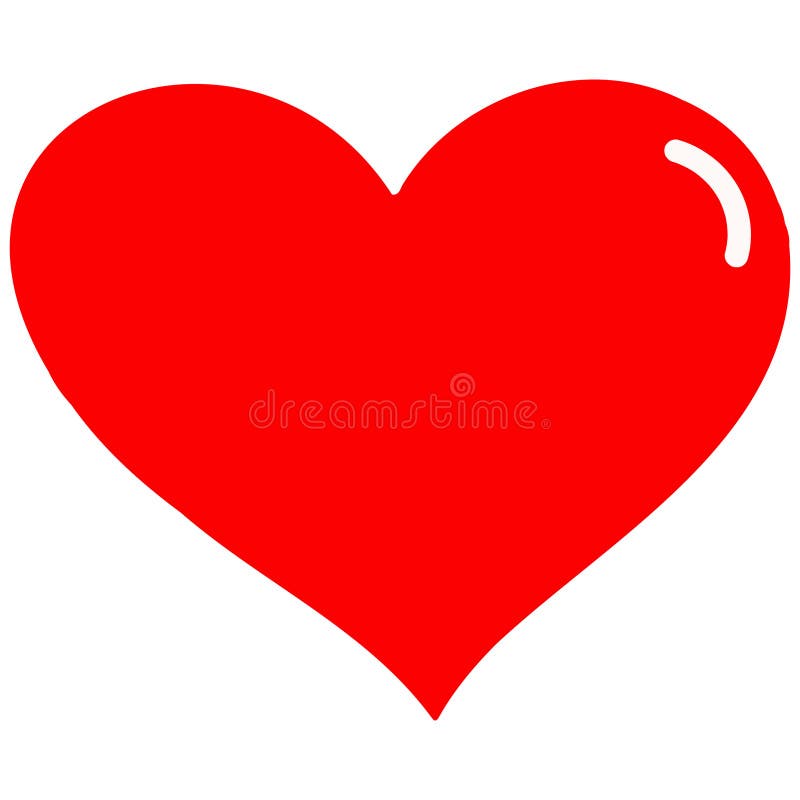 Red Heart Simple and Cute Drawing Stock Illustration - Illustration of ...