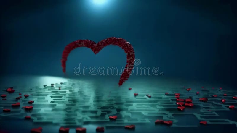 A Red Heart Slowly Spreading into Pieces. the Heart As a Symbol of ...