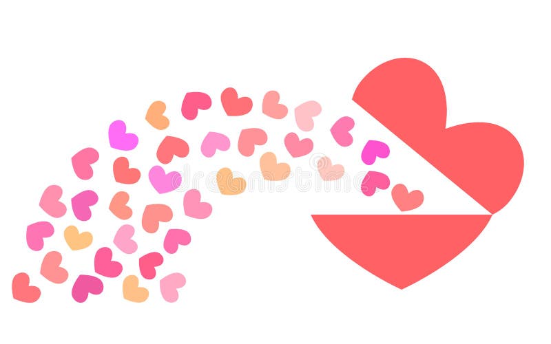 Red Heart and Small Colored Hearts Stock Vector - Illustration of ...