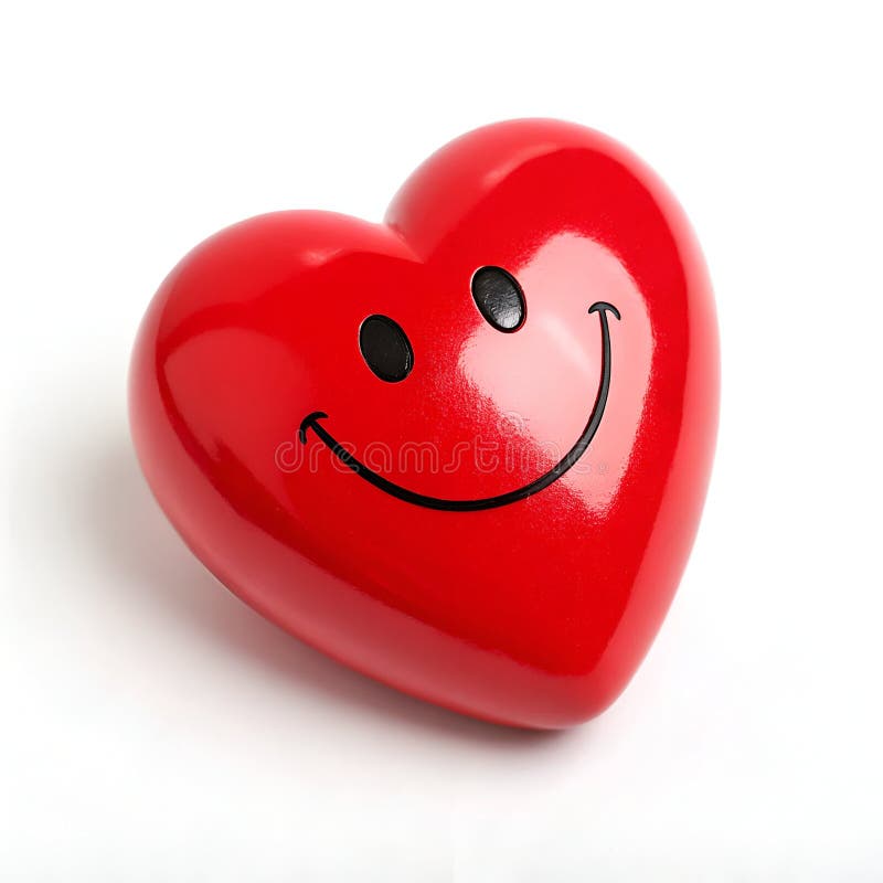 Red Heart Smile Isolated on White Background Stock Illustration ...
