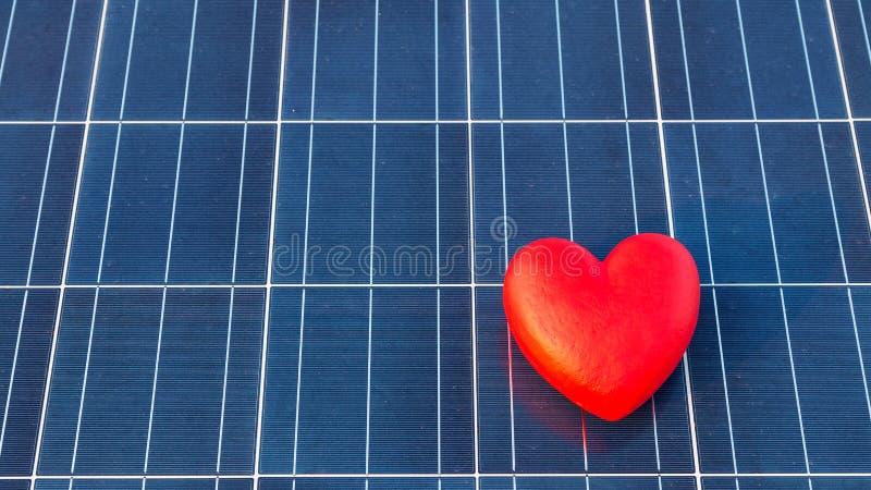 Red Heart on a Solar Panel Texture Stock Image - Image of heart, power ...