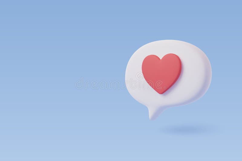 Red Heart in Speech Bubble. Vector Talking Box, Chatting Box, Message ...