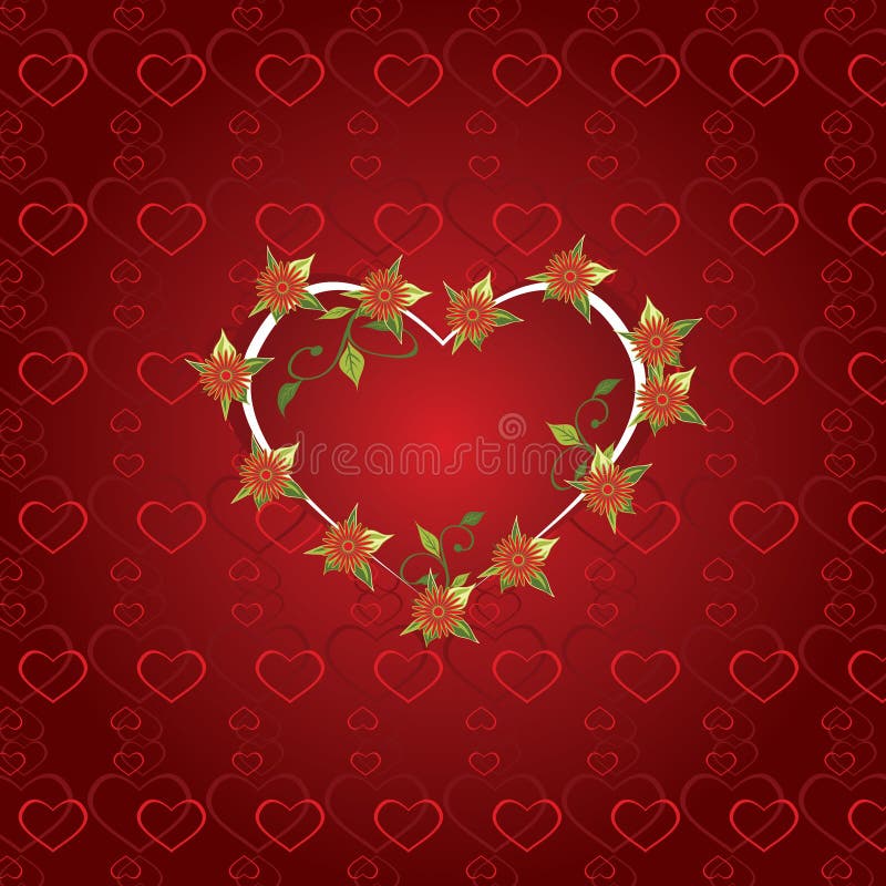 Red Heart with Spring Flowers Stock Vector - Illustration of creative ...
