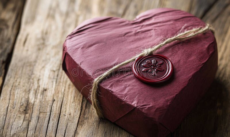 A Red Heart with a Red Stamp on it Stock Illustration - Illustration of ...