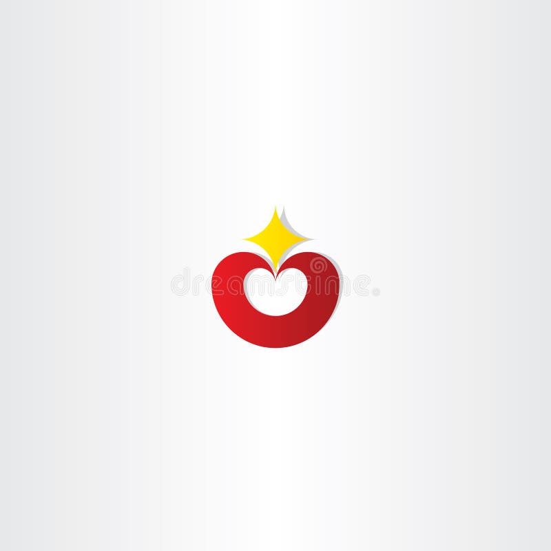 Red Heart with Star Vector Logo Icon Stock Vector - Illustration of ...