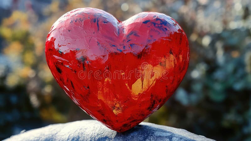Red Heart Statue stock image. Image of symbol, garden - 363563165