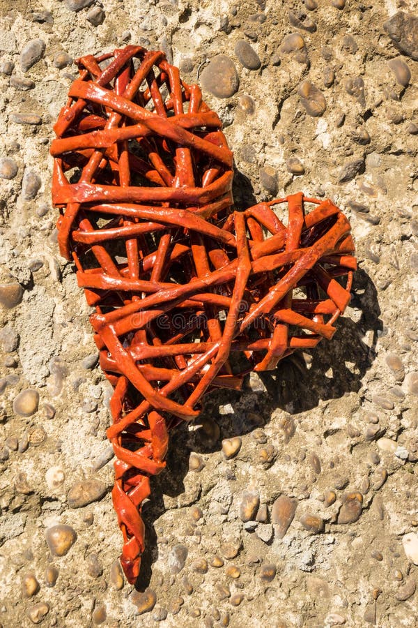Red Heart with Stones Wall Background Stock Photo - Image of valentines ...