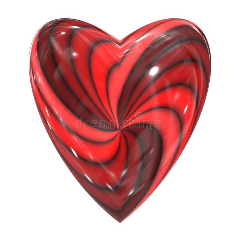 Red Heart Swirl Glass Sphere Stock Illustration - Illustration of ...