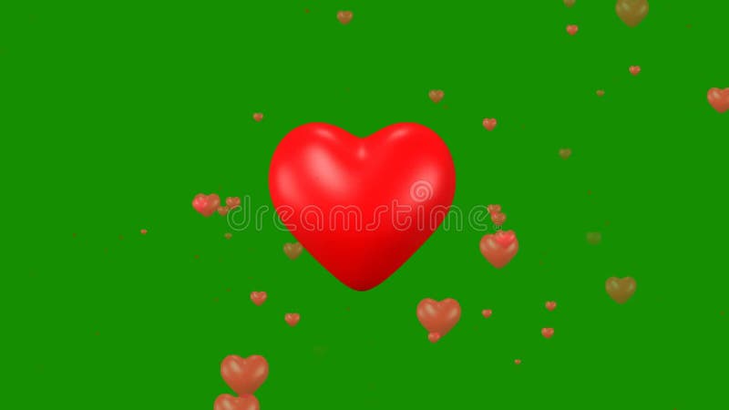 Red Heart Symbol Green Screen Background Stock Footage - Video of ...