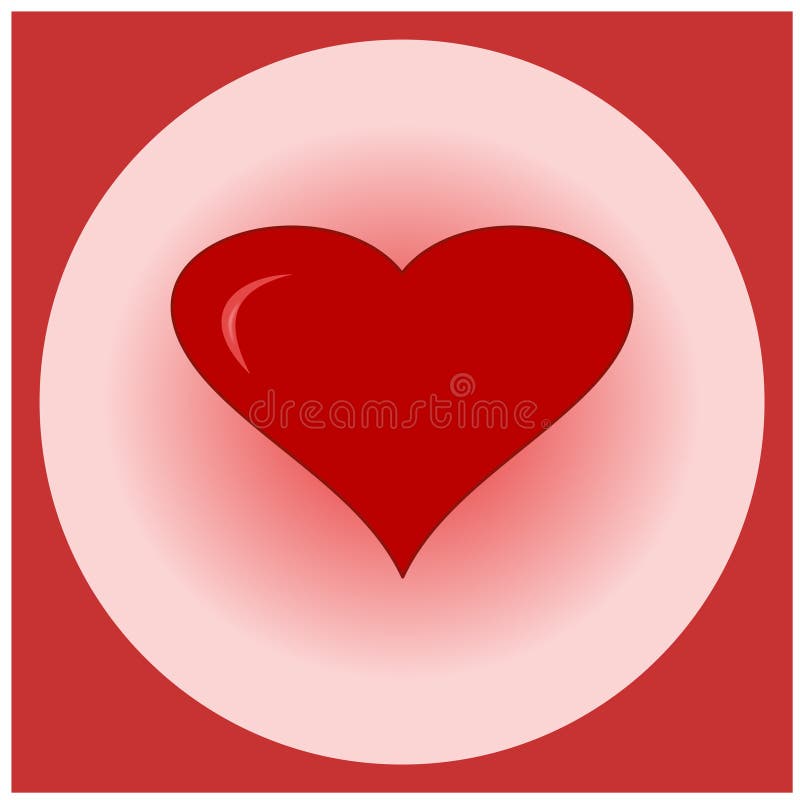 Red Heart Symbol in a Light Red Circle Stock Illustration ...