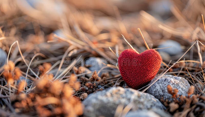 Red Heart Symbol of Love and Connection in a Field of Golden Grass, a ... Red Heart Symbol of Love and Connection in a Field of Golden Grass, a ...