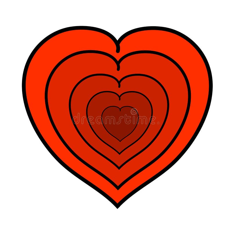 Red Heart Symbol of Love, Simple Hand Drawn Vector Heart Stock Vector ...