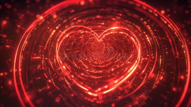 Red Heart Symbol Made of Time Loop. Generative AI Stock Image - Image ...