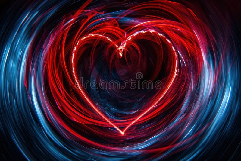 Red Heart Symbol Made of Time Loop. Generative AI Stock Image - Image ...