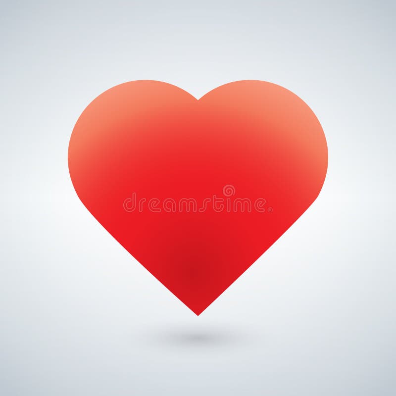 Red Heart Symbol Isolated on White, Using Gradient Stock Illustration ...