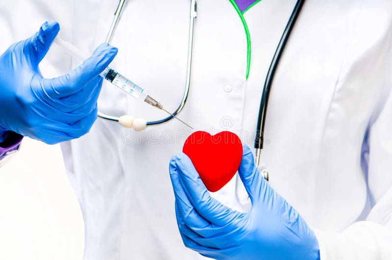 Red heart with Syringe stock image. Image of doctor, atrificial - 28446615