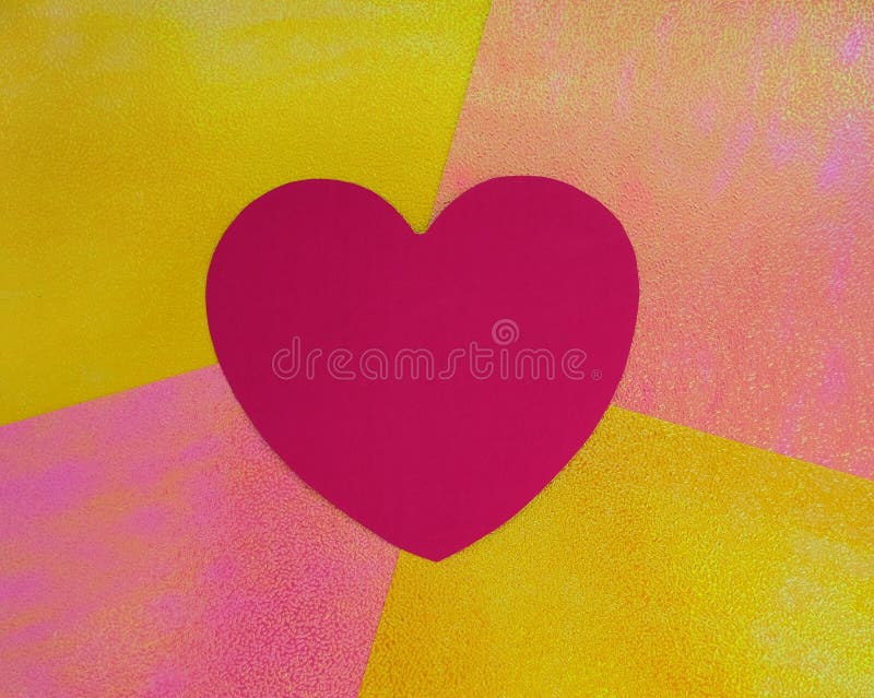 Red Heart on Texture Embossed Paper Glossy Shimmering with Halo Effect ...