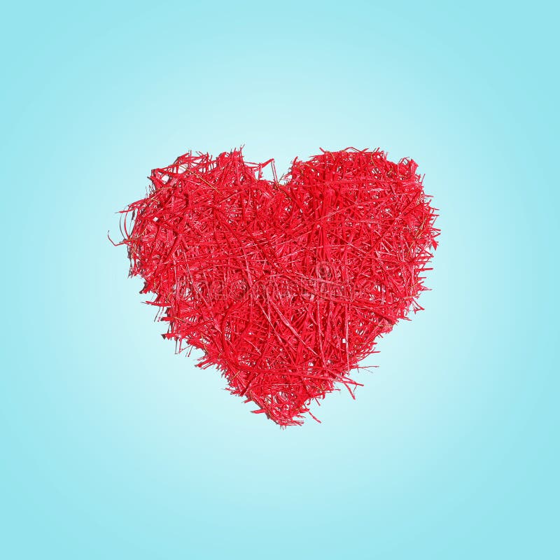 Red Heart Textured Shape on Blue Background Stock Photo - Image of ...