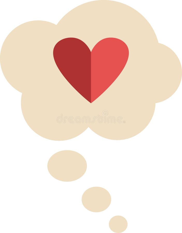 Red Heart on Thought Bubble Stock Vector - Illustration of bubble ...