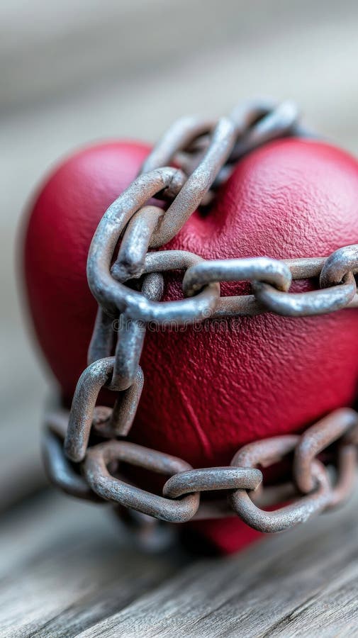 Heart Wrapped in Chains Symbolizes Emotional Restraint and Protection ...