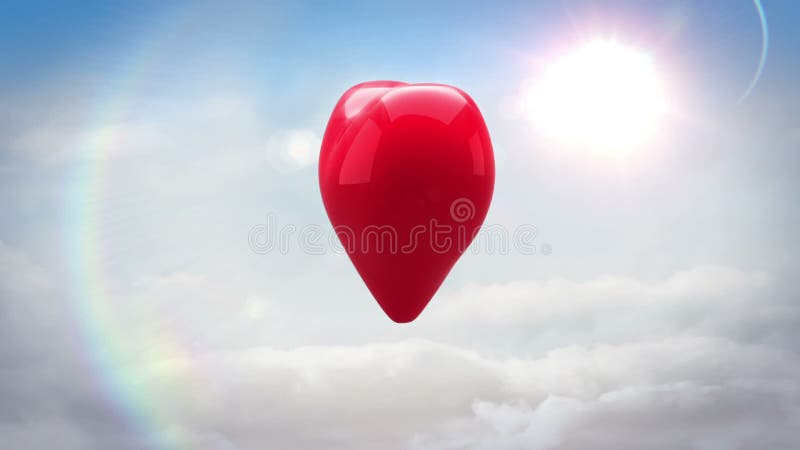 Red Heart Turning and Exploding Over Blue Sky Stock Footage - Video of ...