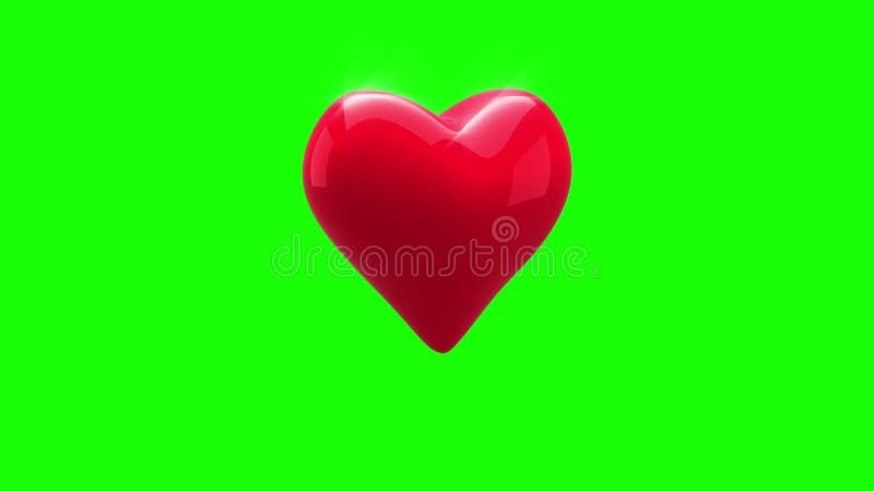 Red Heart Turning on Green Background Stock Video - Video of green ...