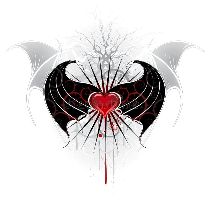 Gothic vampire heart stock vector. Illustration of gold - 15955460