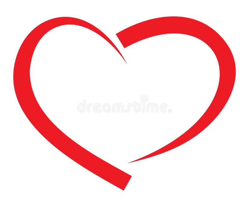 Red heart stock vector. Illustration of painting, stencil - 35053818