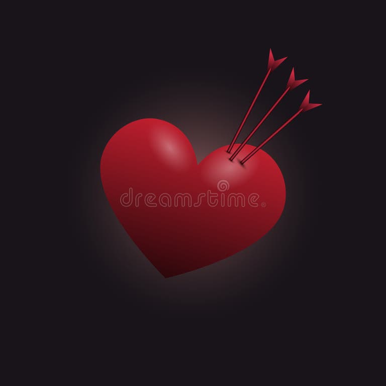 Red heart. Vector stock vector. Illustration of arrow - 84746879