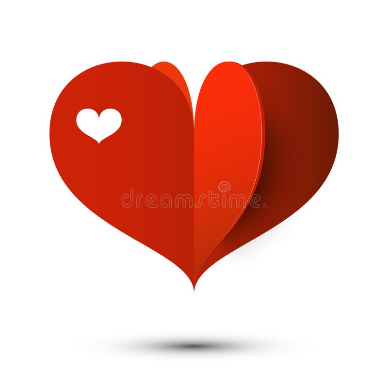 Red Heart Vector Love Symbol Isolated Stock Vector - Illustration of ...