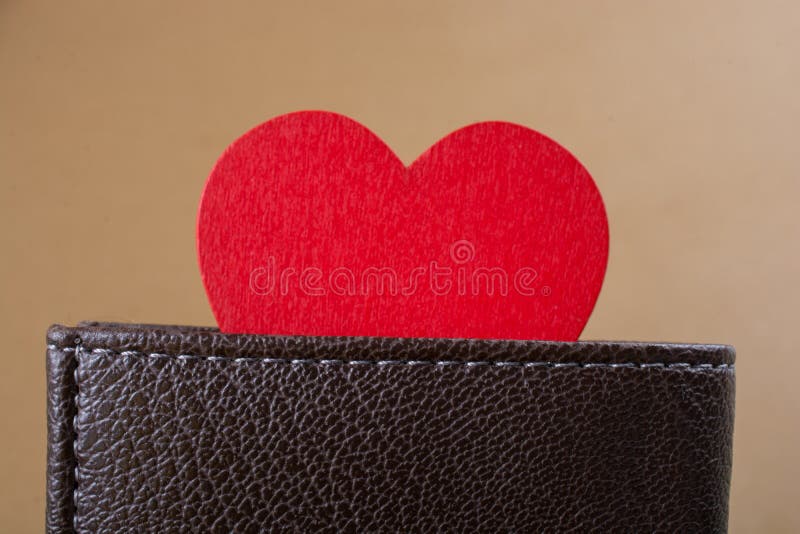 Red Heart and Wallet As Finance Concept Stock Image - Image of currency ...