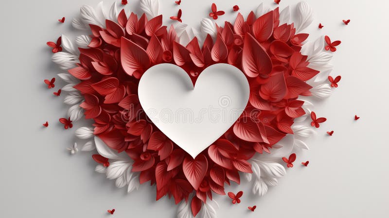 Red Heart on White Bacground. 3d Render Illustration Stock Illustration ...