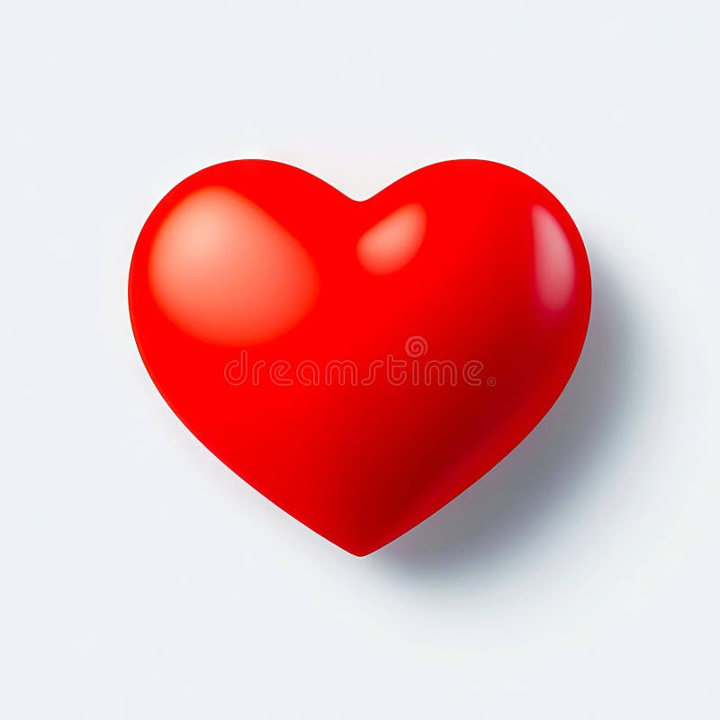 A Red Heart on a White Background Stock Illustration - Illustration of ...