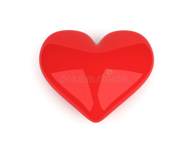 Red Heart on White Background Stock Illustration - Illustration of ...