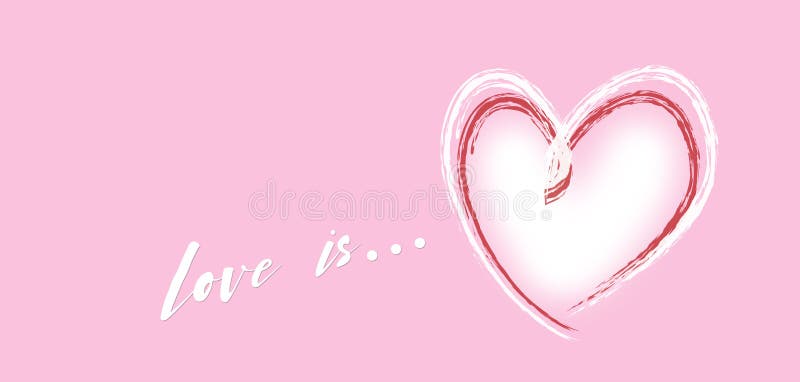 Red Heart on a White Background. Astration and Illustration. Banner or ...