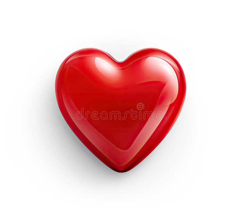 Red Heart on White Background Stock Illustration - Illustration of ...