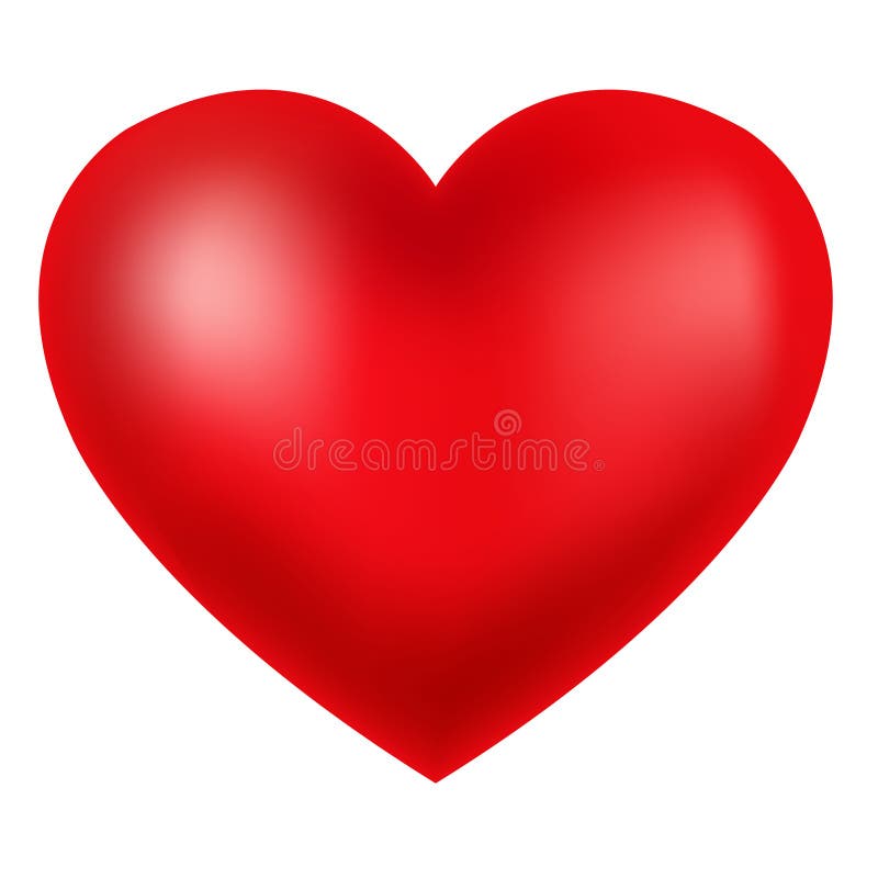 Red Heart with White Background Stock Vector - Illustration of ...