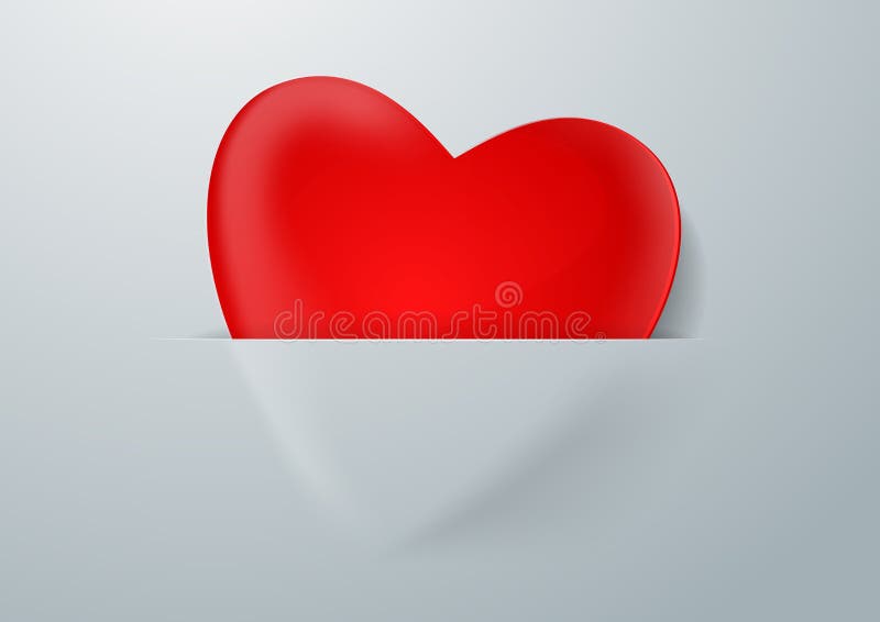 Red Heart on White Background Stock Vector - Illustration of happy ...