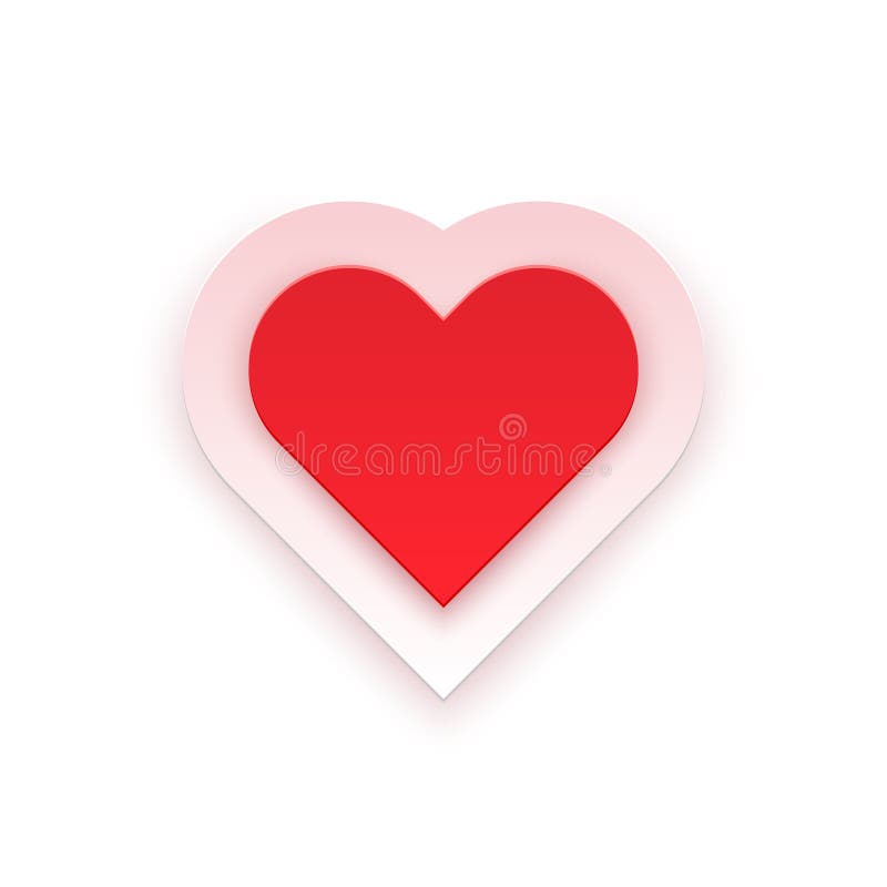 Red Heart on White Background Vector Stock Vector - Illustration of ...