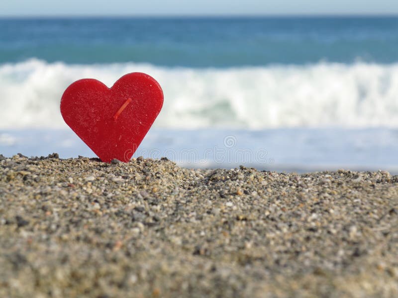 Red heart beach stock image. Image of relationship, outdoor - 30067895