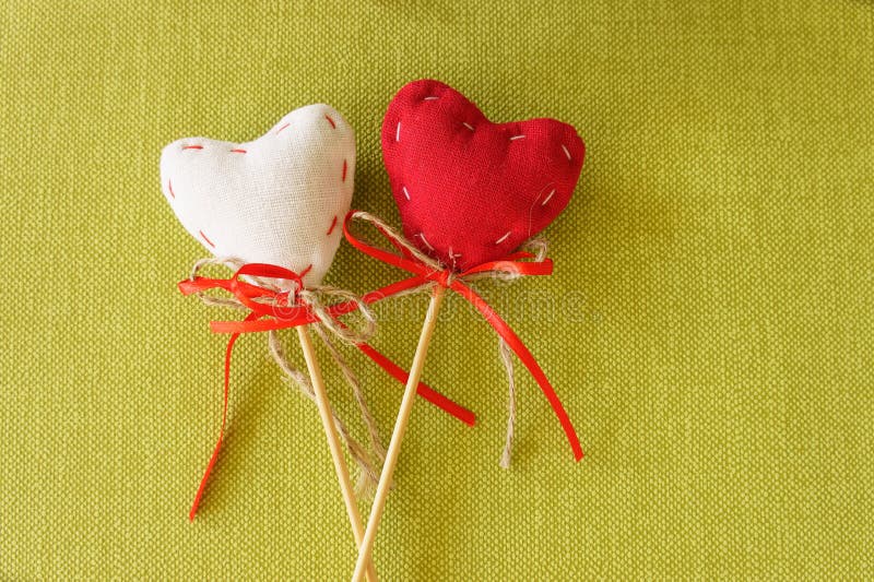 Red heart on wooden stick stock image. Image of texture - 36546905