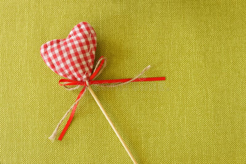 Red heart on wooden stick stock photo. Image of love - 36547008