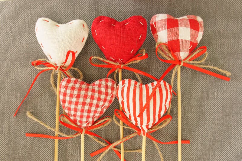 Red heart on wooden stick stock image. Image of texture - 36546905