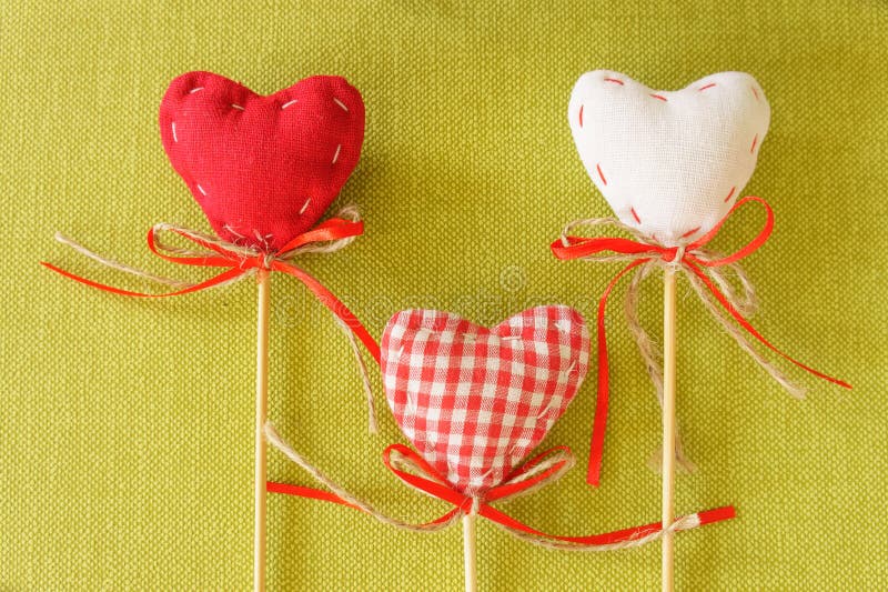 Red heart on wooden stick stock image. Image of texture - 36546905