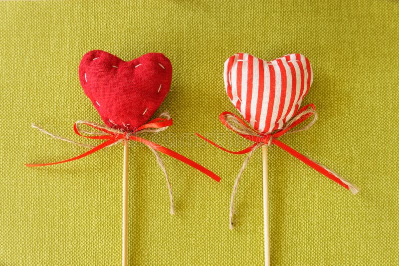 Red heart on wooden stick stock image. Image of texture - 36546905