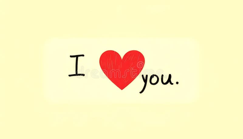 Red Heart with the Words I Love You Written in White Stock Illustration ...