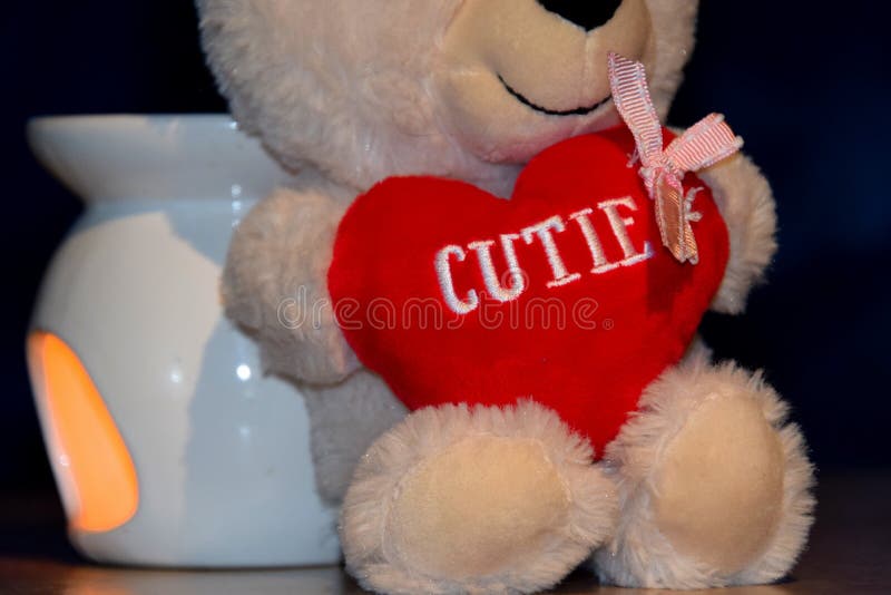 Red Heart with Writing on it Stock Image - Image of soft, bear: 108053815