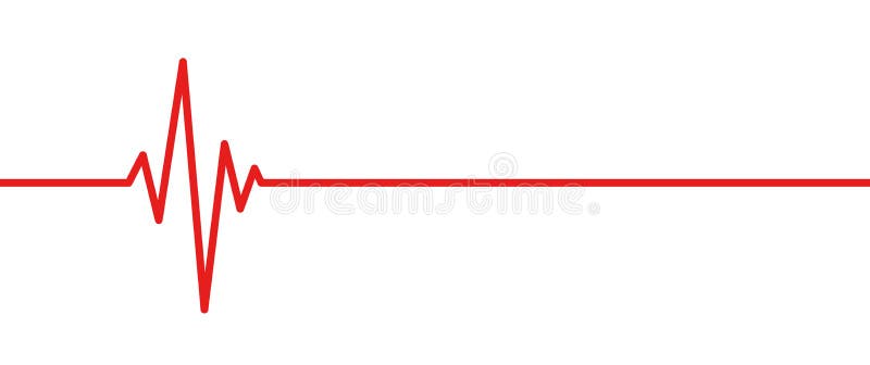 Red Heartbeat Cardiogram Line Vector Illustration Stock Vector ...